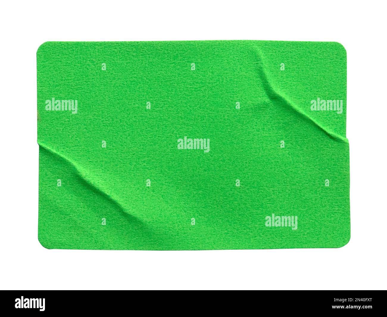 Green rectangular paper sticker label isolated on white background ...