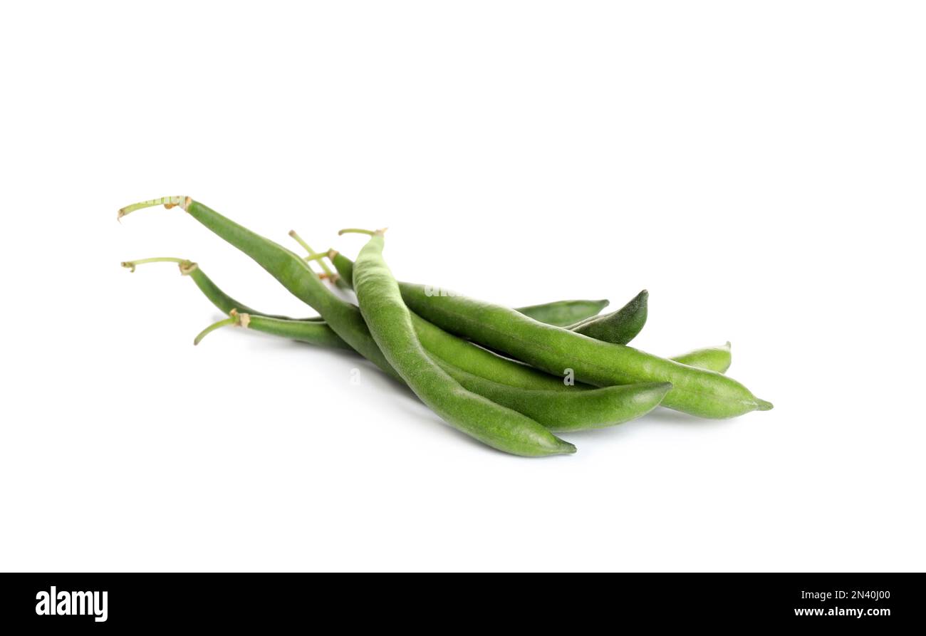Fresh raw green peas on white background Stock Photo - Alamy