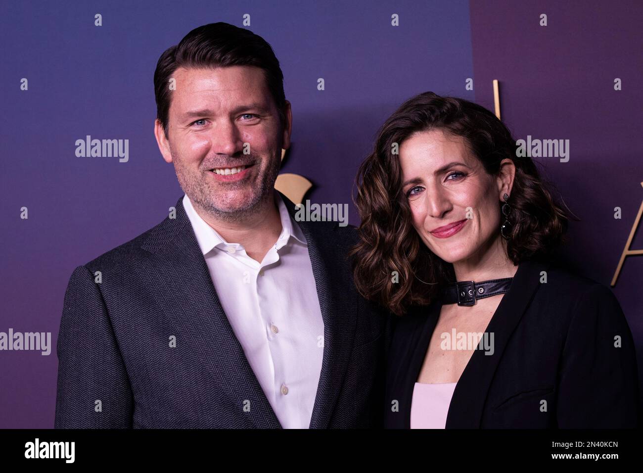 Director Benjamin Caron and Charlotte Caron pose for photographers upon ...