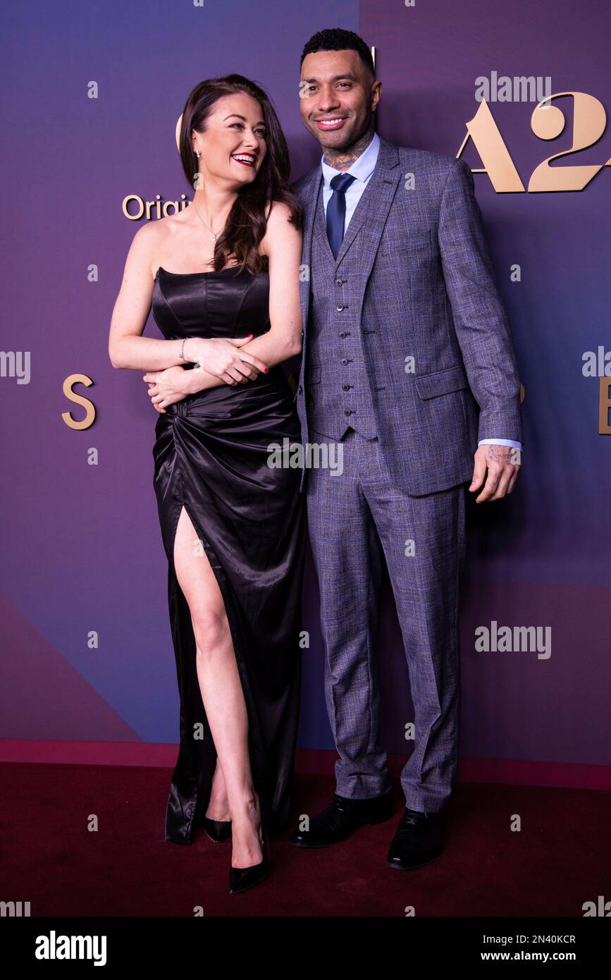 Jess Impiazzi and Jermaine Pennant pose for photographers upon arrival ...