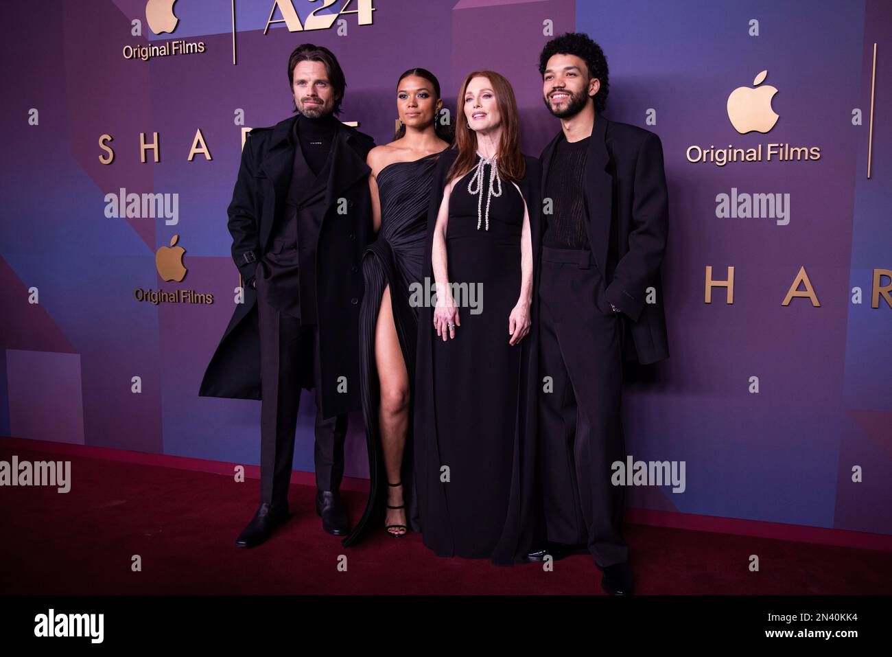 Sebastian Stan, from left, Briana Middleton, Julianne Moore and Justice ...