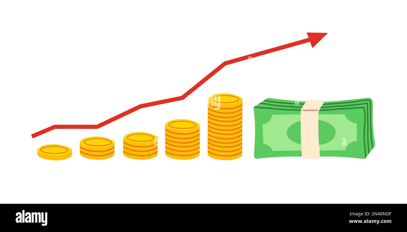 Saving dollar coin and banknote. Concept vector. Flat design style ...