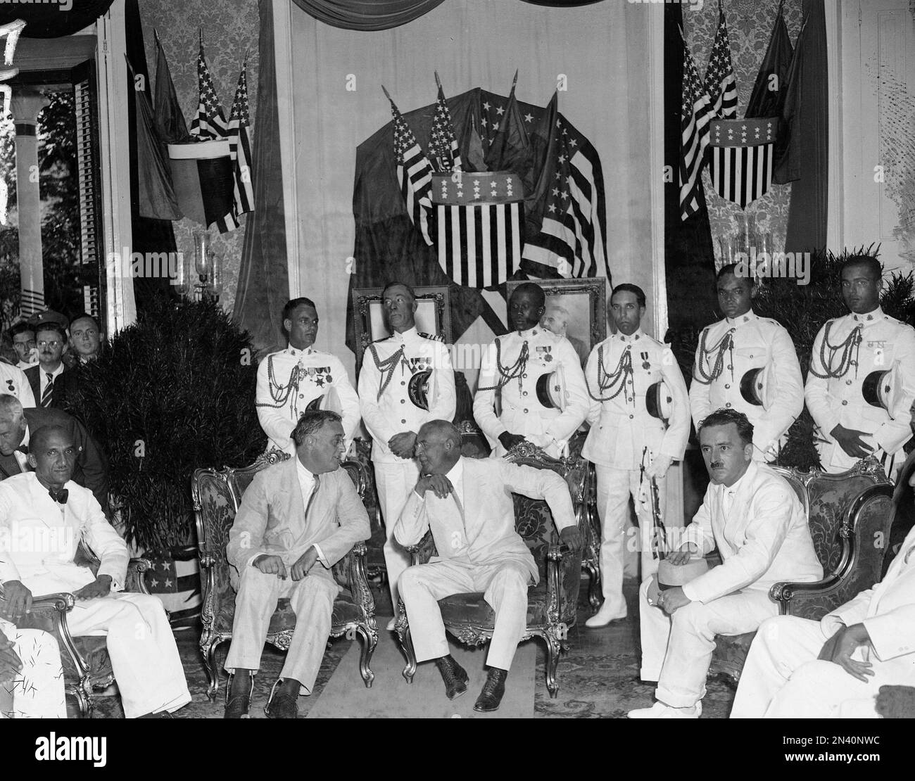 President Franklin Roosevelt conferred with President Stenio Vincent of ...