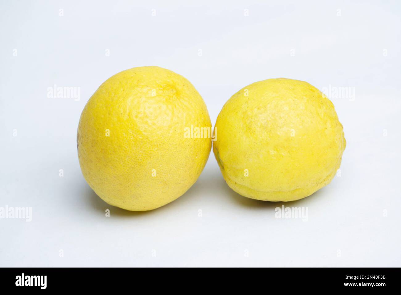Two Lemon in white background, Satara, Maharashtra, India Stock Photo ...