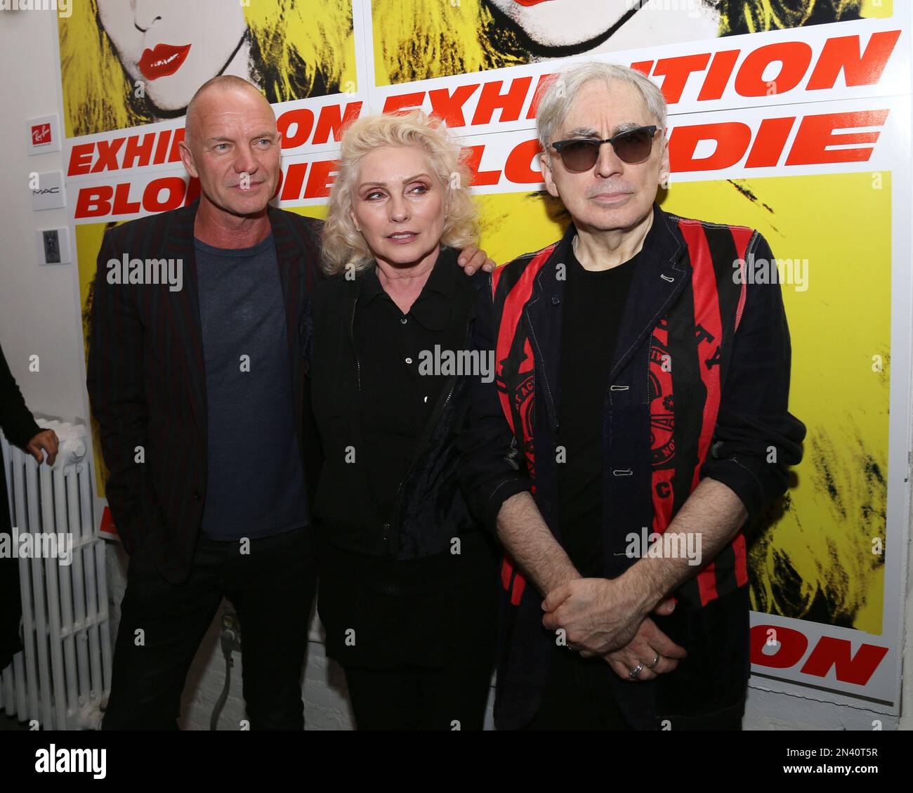 From left, Sting, Debbie Harry and Chris Stein attend the Blondie's ...