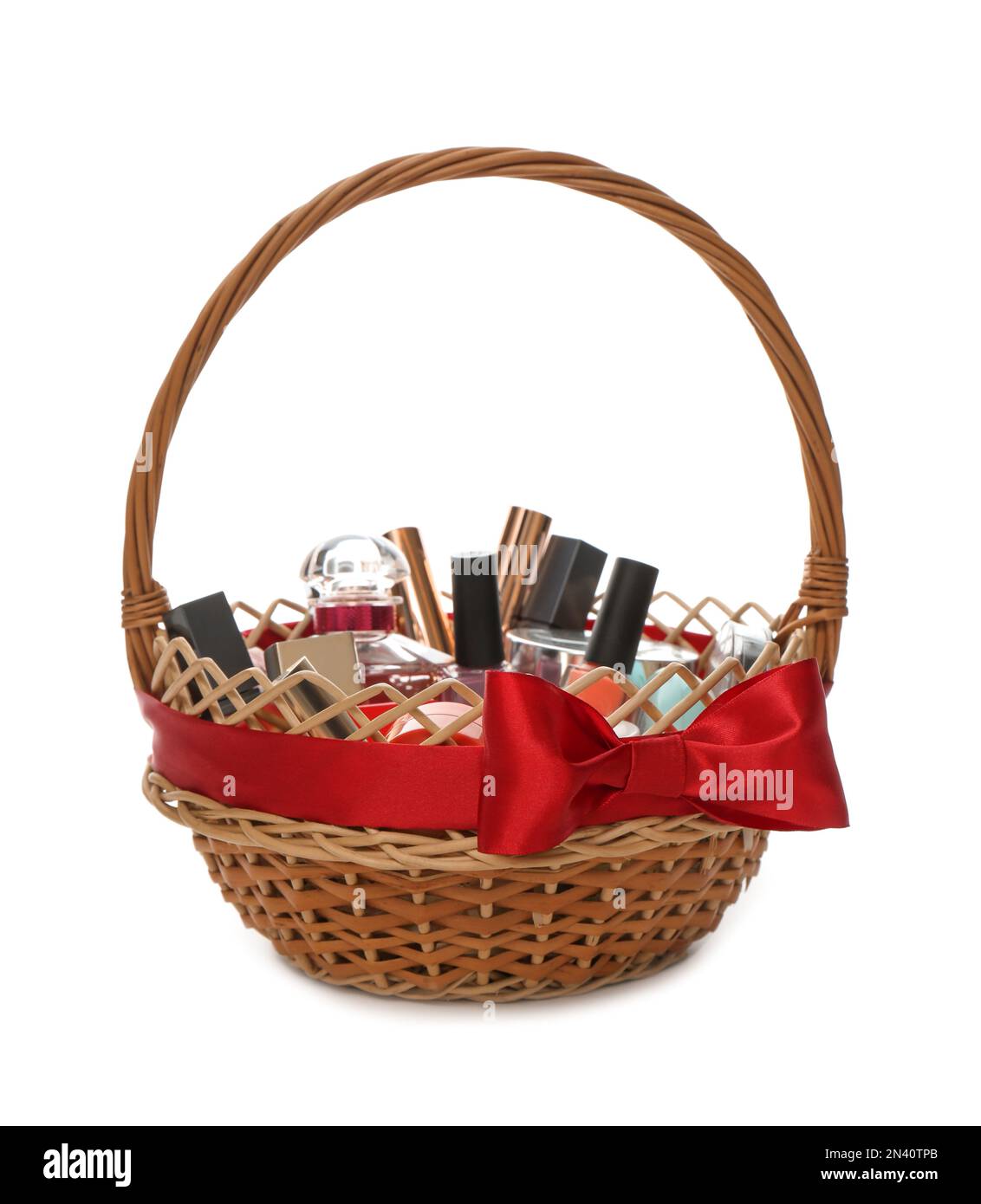 Gifts in basket Cut Out Stock Images & Pictures - Alamy