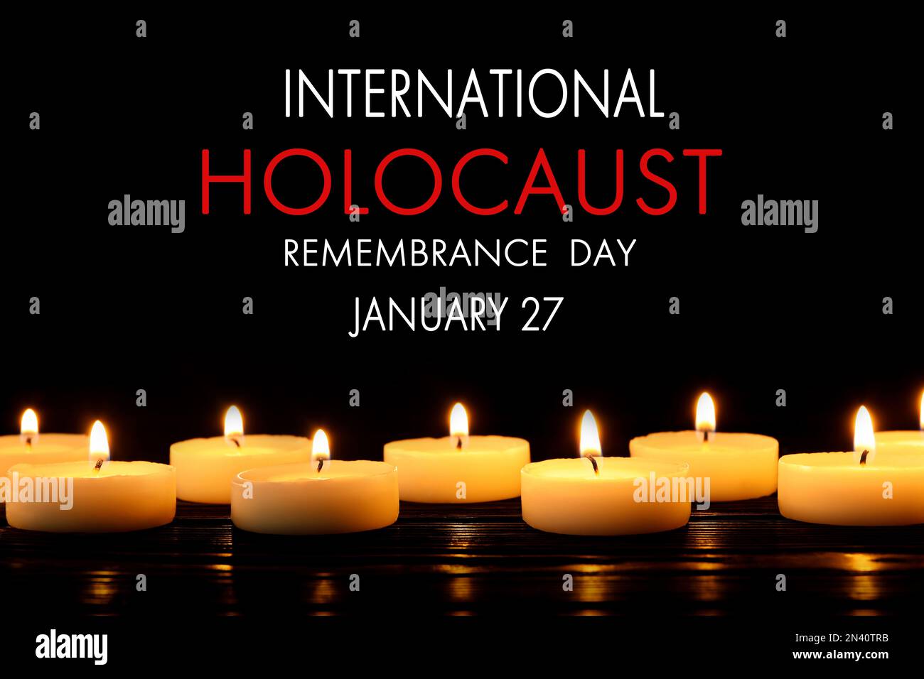 International Holocaust Remembrance Day January 27. Burning candles on ...