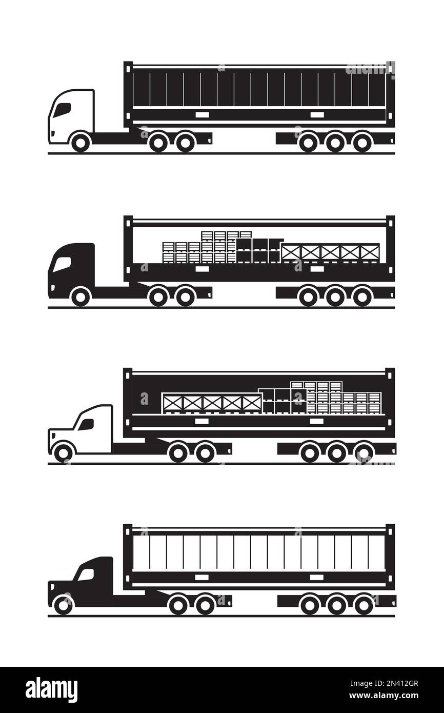 Container vehicles transport goods Stock Vector Images - Alamy