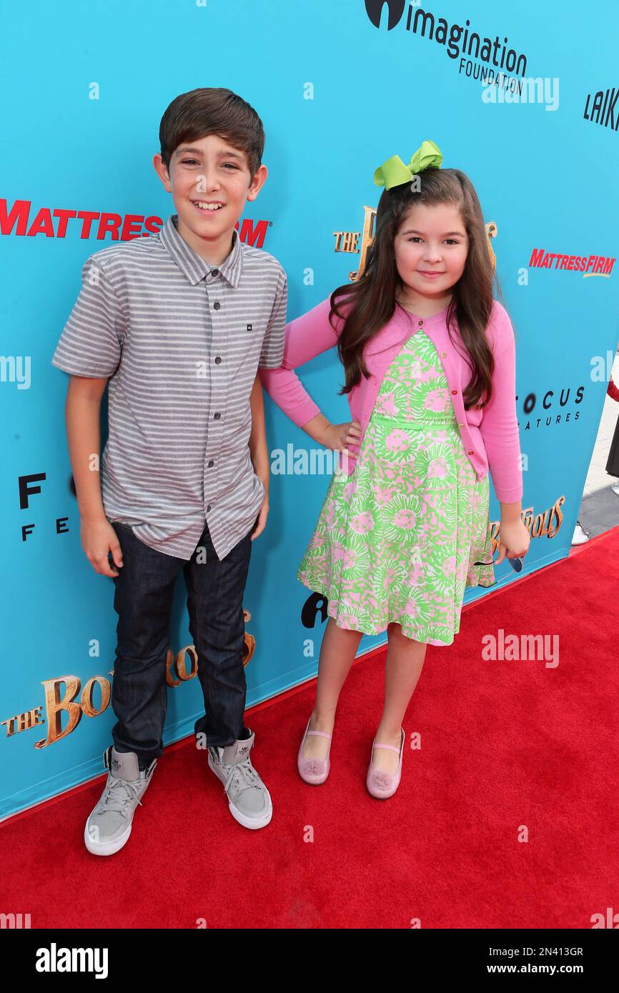 Diego Velaquez and Addison Reicke seen at "THE BOXTROLLS" LOS ANGELES ...