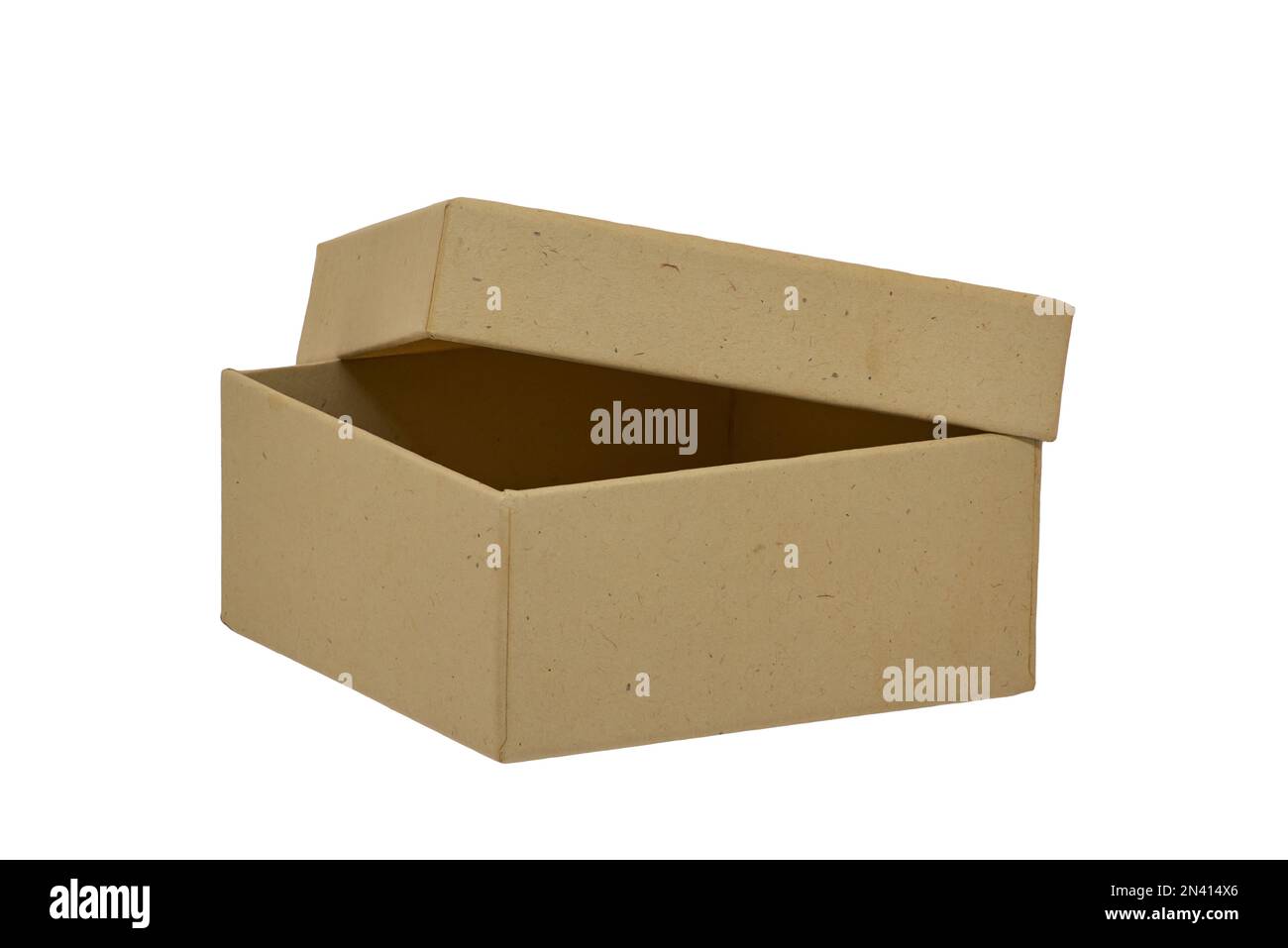 Image of a square cardboard box with a lid on a white background Stock ...