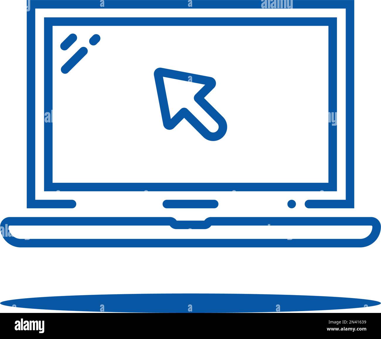 blue thin line laptop with cursor Stock Vector Image & Art - Alamy