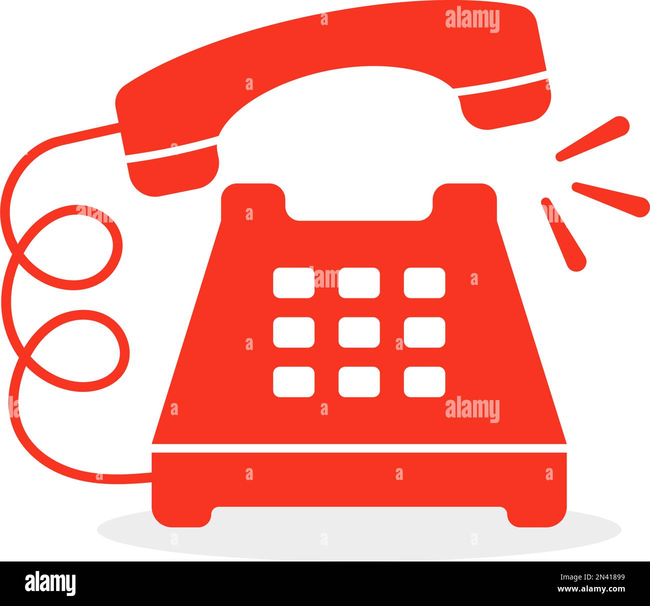 red vintage ringing phone icon Stock Vector Image & Art - Alamy