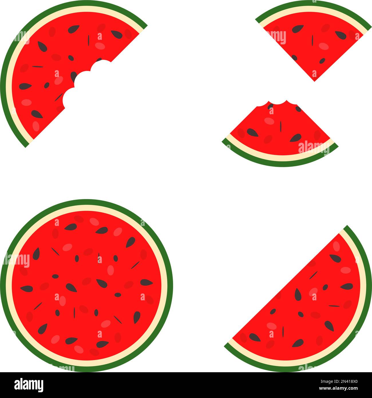 color summer fresh watermelon set Stock Vector Image & Art - Alamy