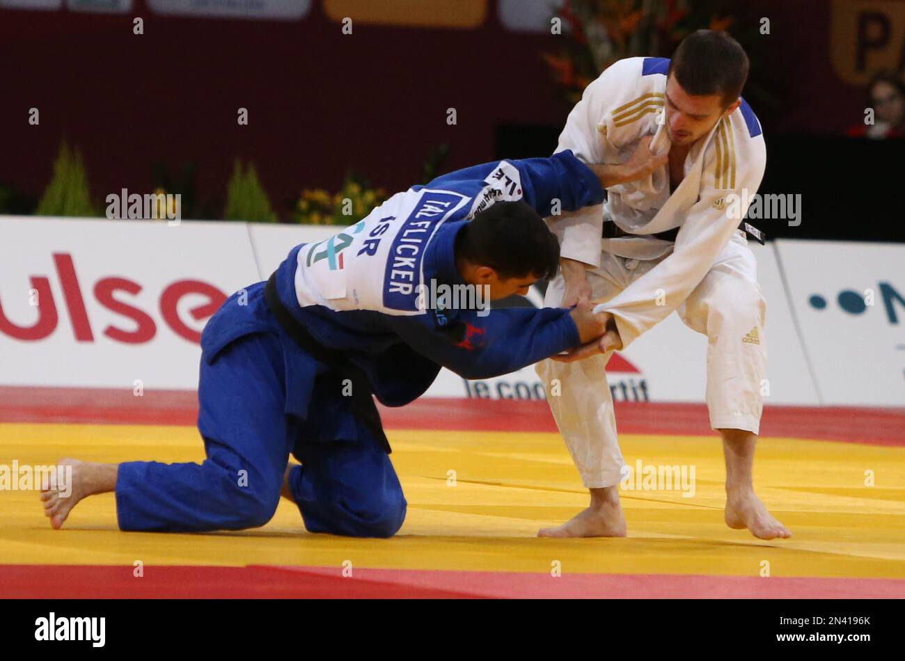 Bogdan Iadov of Ukraine and Tal Flicker of Israel during the Judo Paris ...