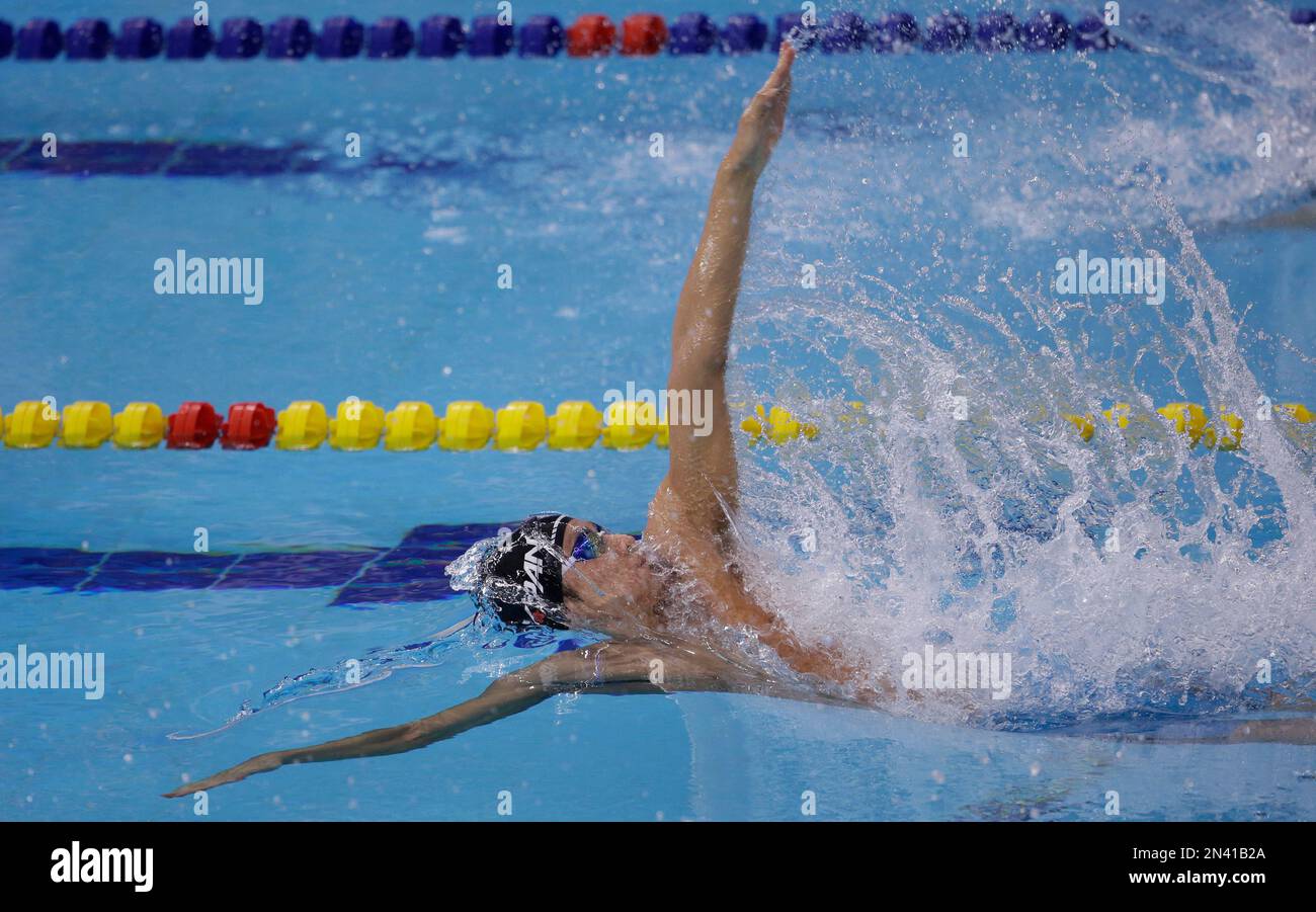 Japan's Ryosuke Irie competes in a men's 100-meter backstroke swimming ...