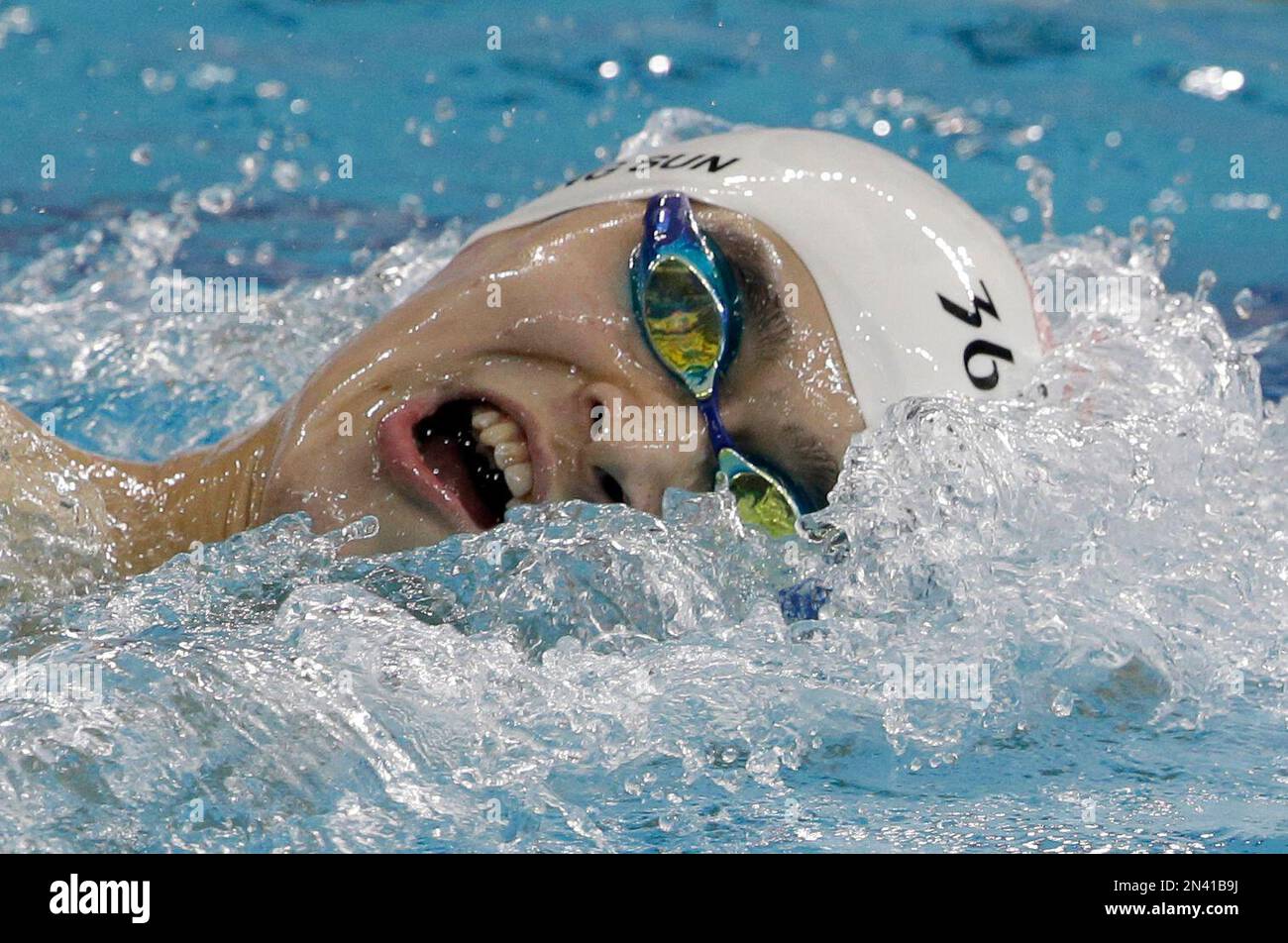 China's Sun Yang competes in a men's 200-meter freestyle swimming heat ...