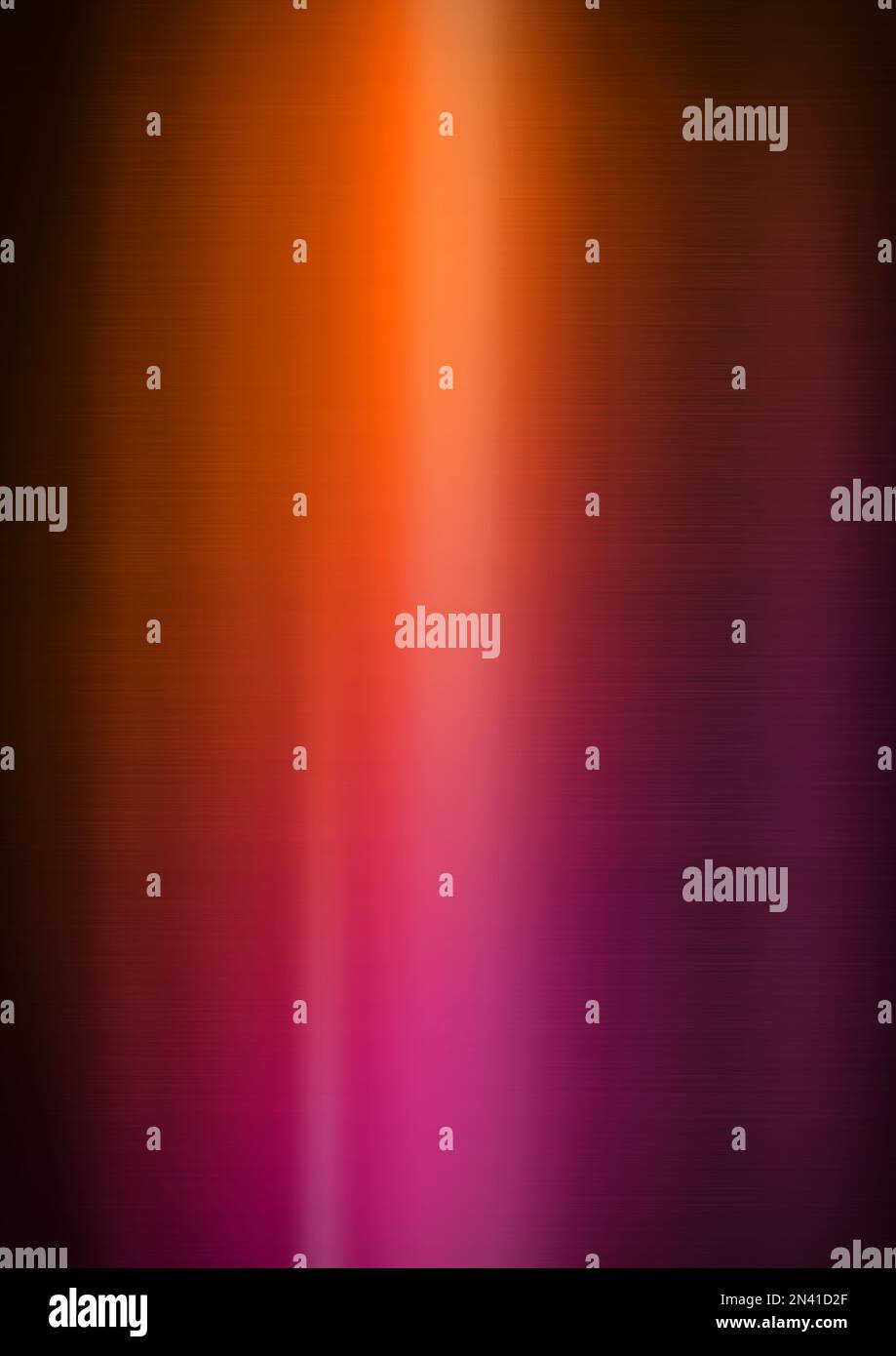 Colorful shiny brushed metal. Gradient from orange to pink. Vertical ...