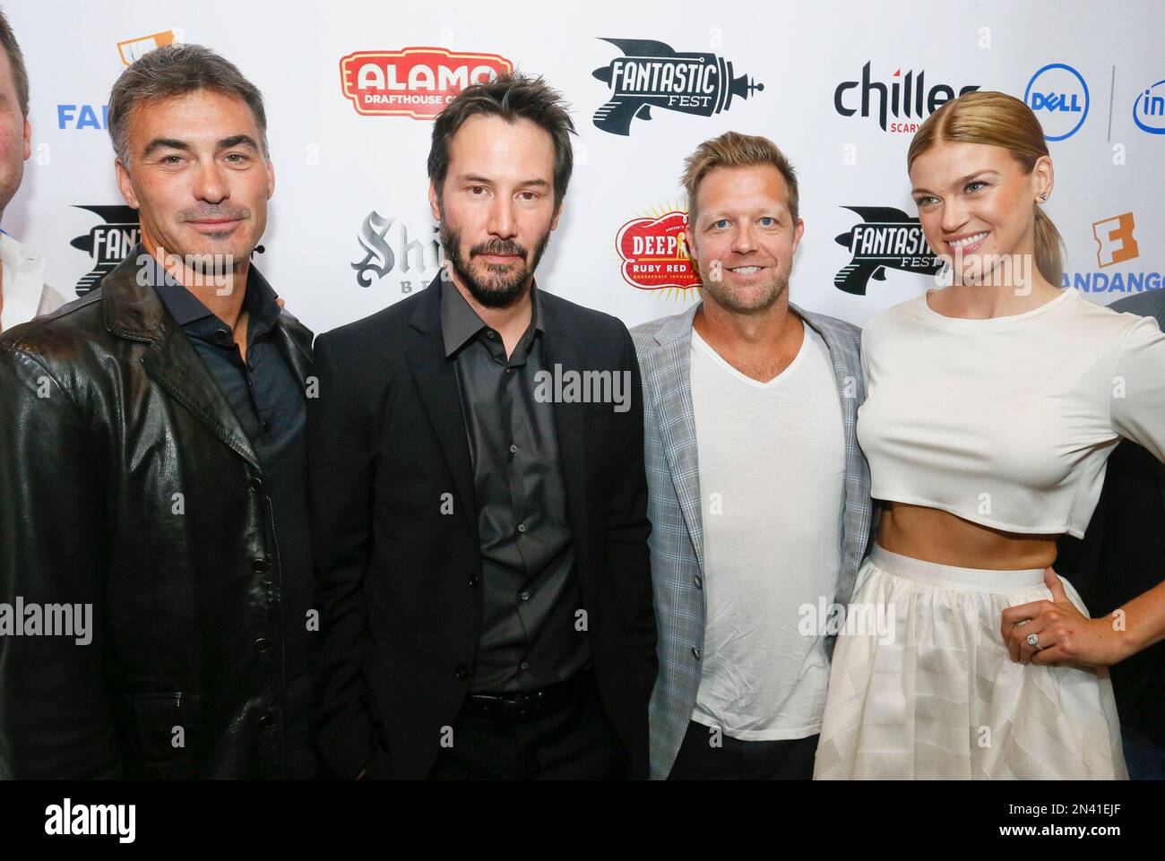 Chad Staheiski, Keanu Reeves, David Leitch and Adrianne Pelicki, left ...