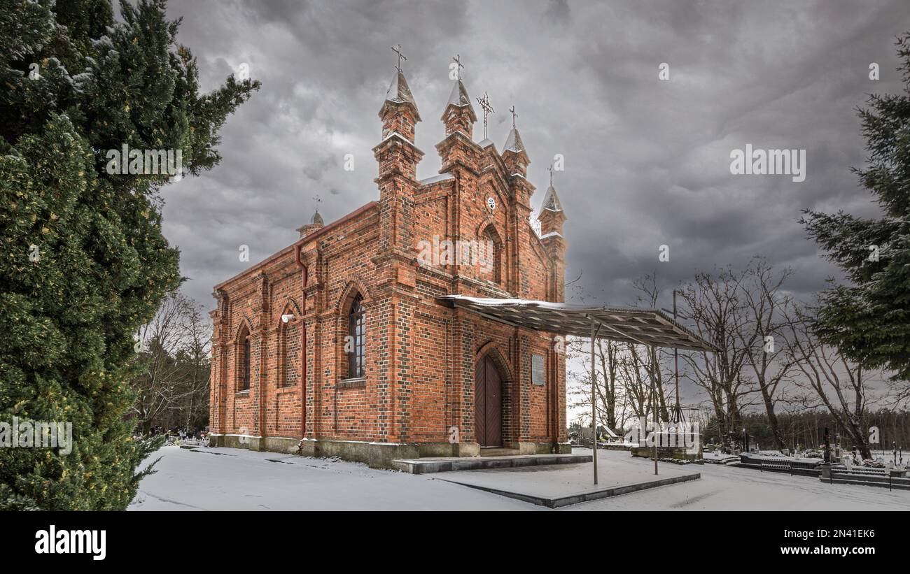 Historic architecture, sacral village of Widawa, Poland Stock Photo - Alamy