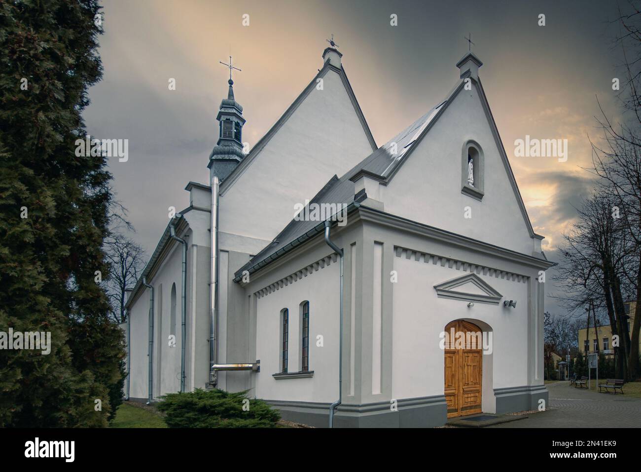 Historic architecture, sacral village of Widawa, Poland Stock Photo - Alamy
