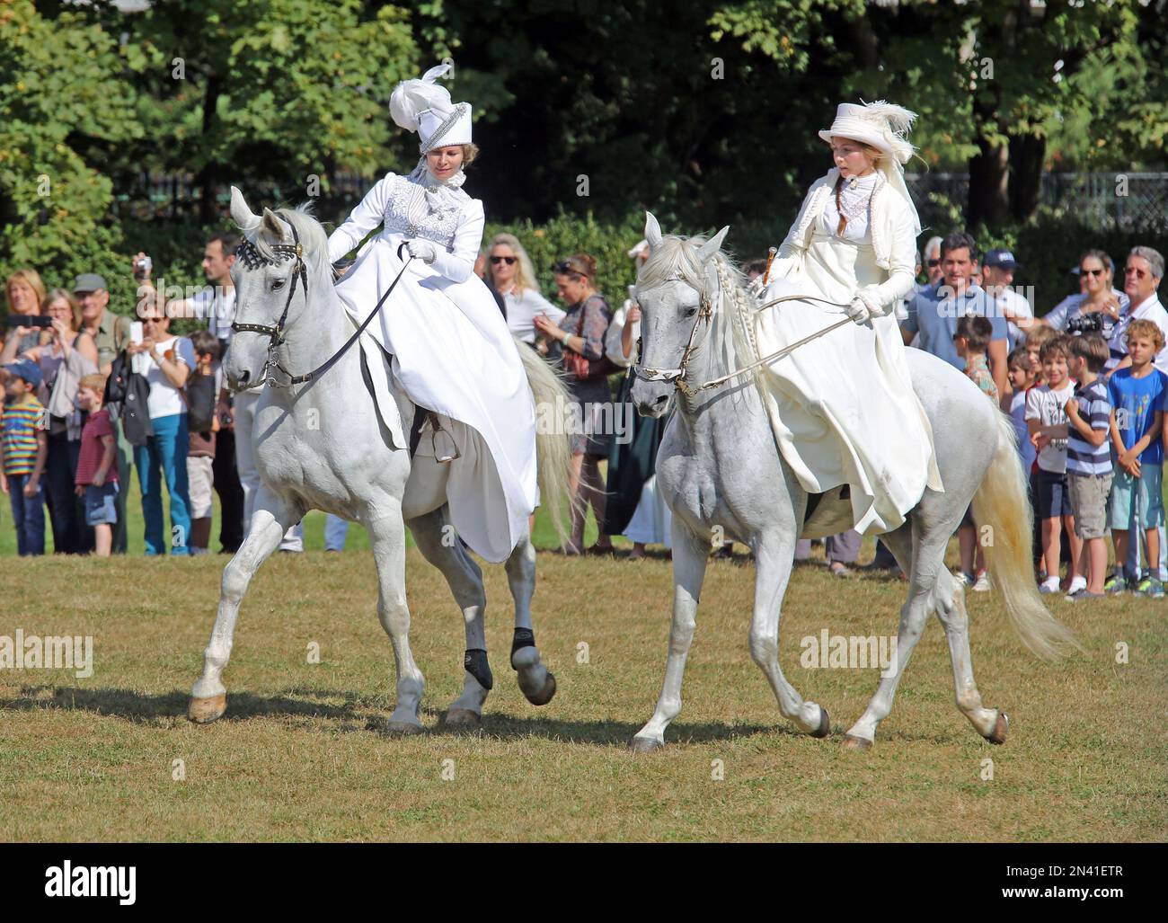 Empress Josephine's ladies-in-waiting prepare for the Imperial parade ...