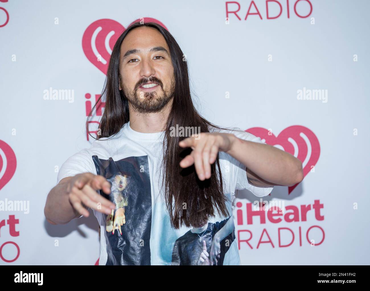 Steve Aoki arrives at the iHeartRadio Music Festival, Friday Sept. 19 ...