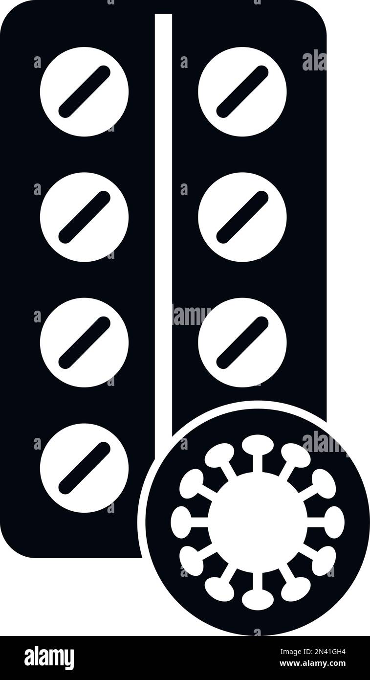 Antibiotic blister icon simple vector. Bacteria drug. Resistant ...