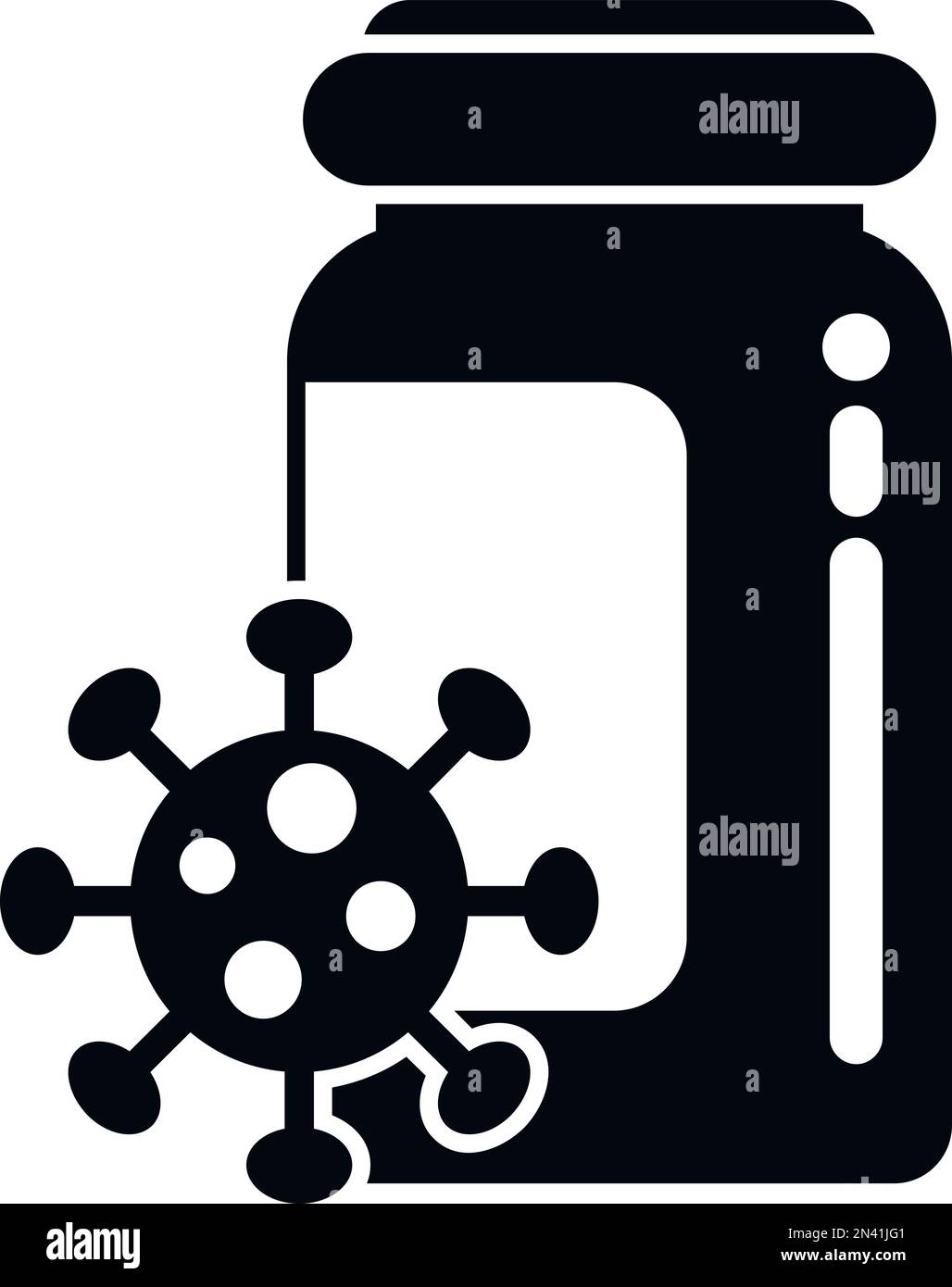 Strong virus icon simple vector. Bacteria drug. Food pill Stock Vector ...