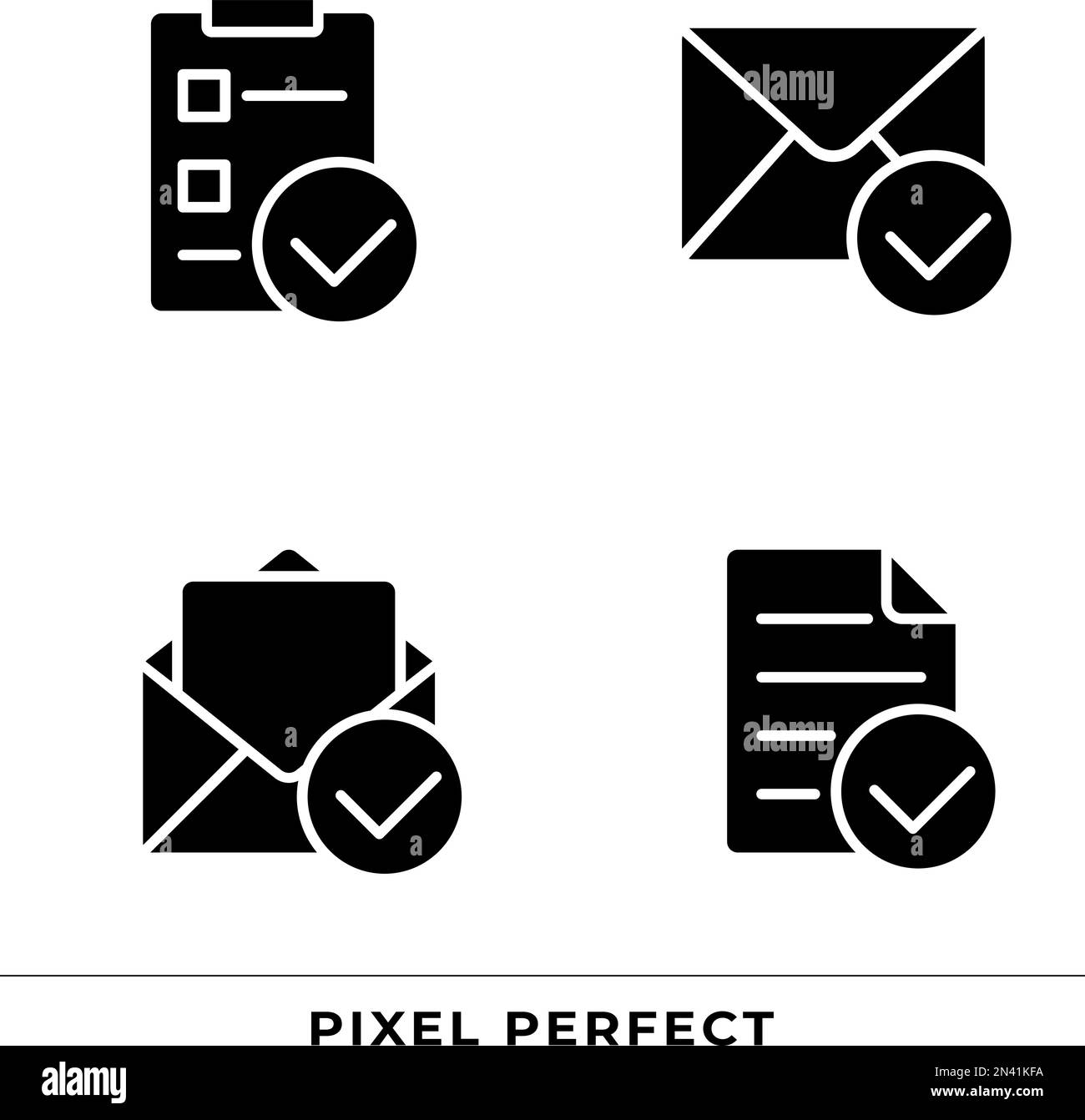 Documents with checkmarks black glyph icons set on white space Stock ... Documents with checkmarks black glyph icons set on white space Stock ...