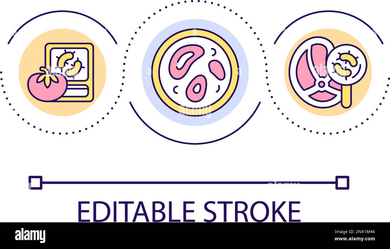 Microbiological contamination of food loop concept icon Stock Vector ...