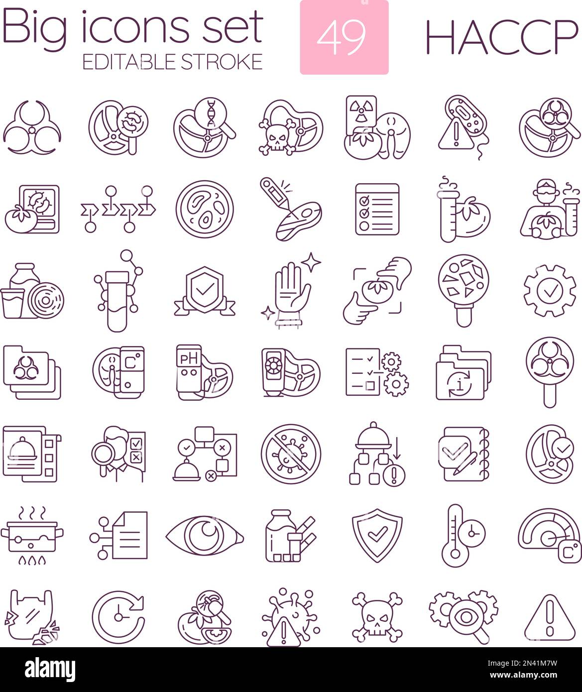 HACCP linear icons set Stock Vector Image & Art - Alamy