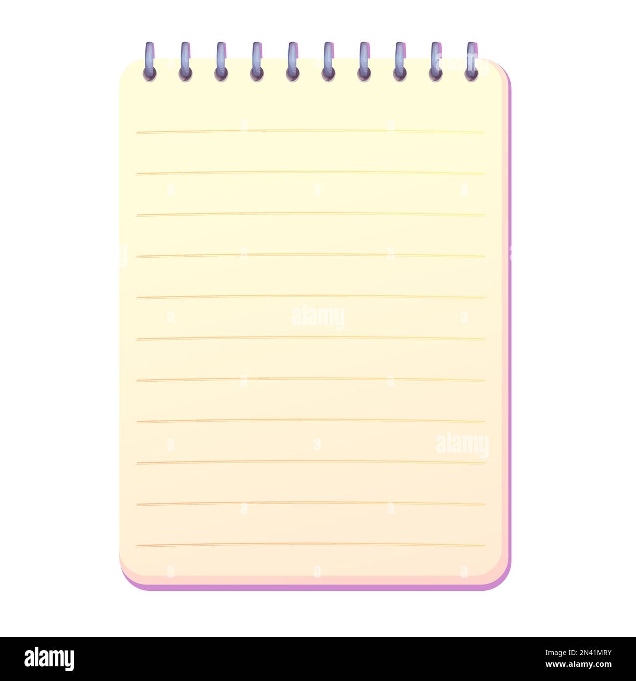 Notebook, empty paper for notes, journal with spiral top view in ...