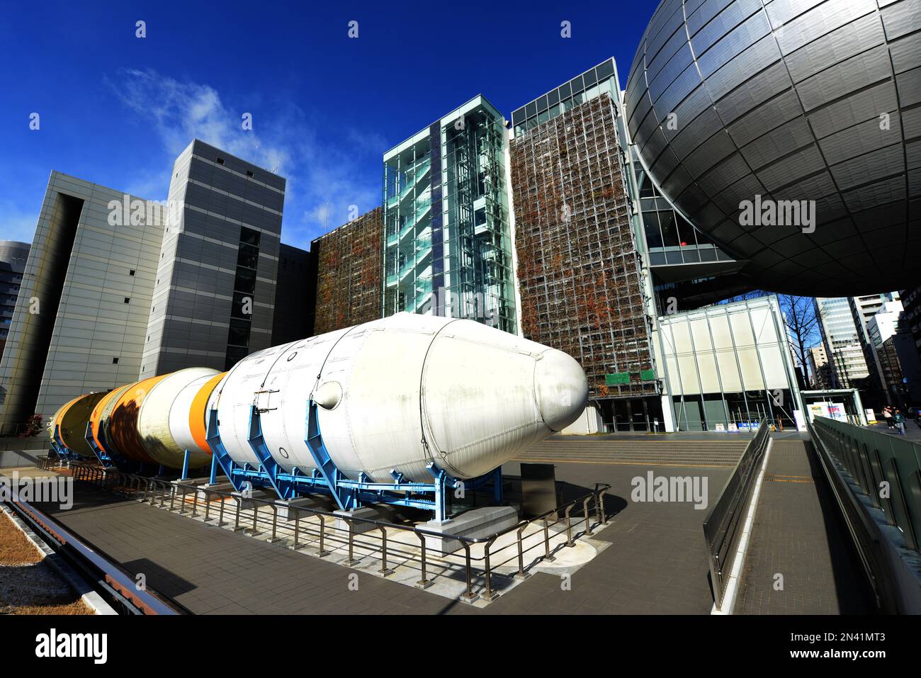 The Nagoya city science museum seen from the Shirakawa Park in Sakae ...