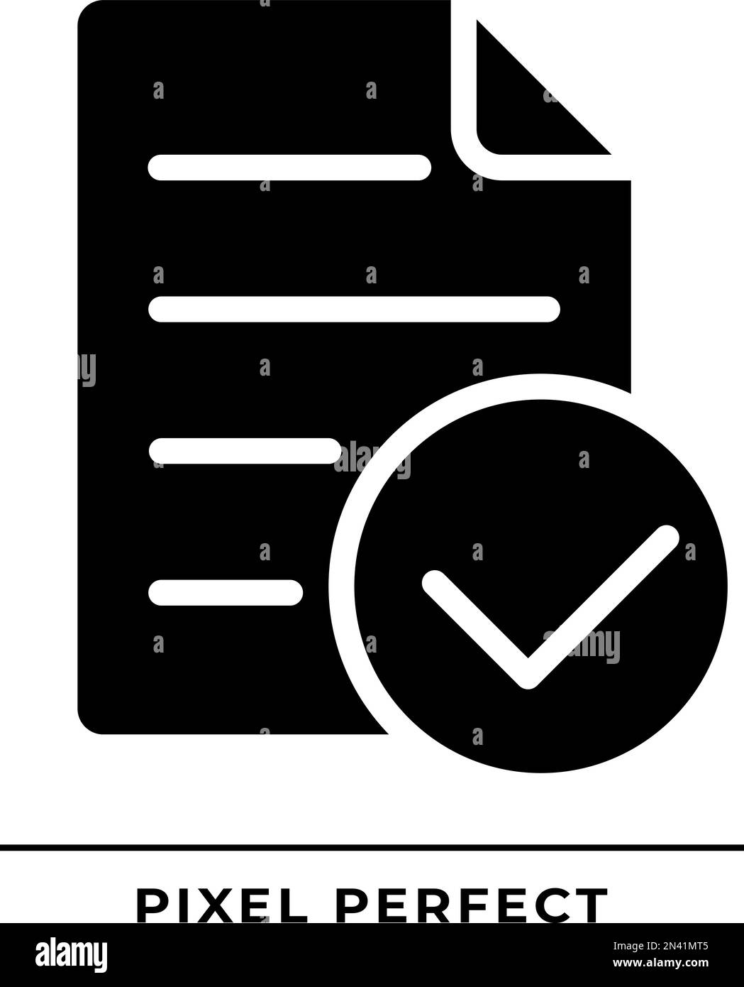 Document with check mark black glyph icon Stock Vector Image & Art - Alamy