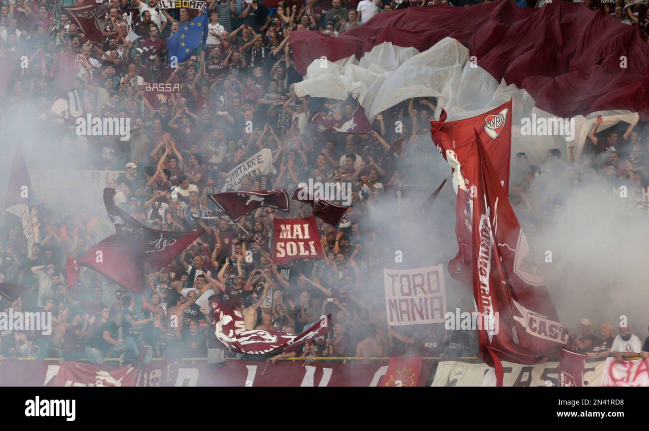 Torino fans cheer, during the Europa League Group B soccer match ...