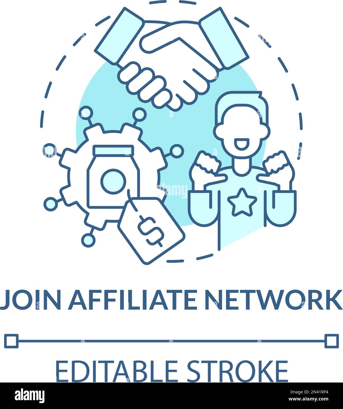 Join affiliate network turquoise concept icon Stock Vector Image & Art ...