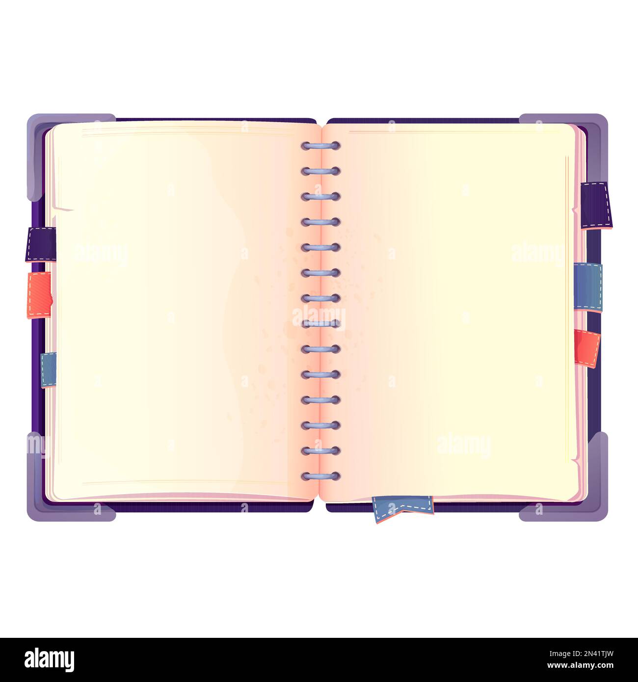 Diary, note book in cartoon style top view isolated on white background ... Diary, note book in cartoon style top view isolated on white background ...