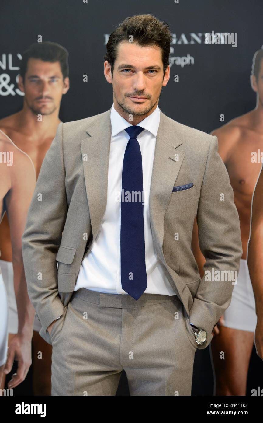 British model David Gandy poses for photographers to launch his new ...
