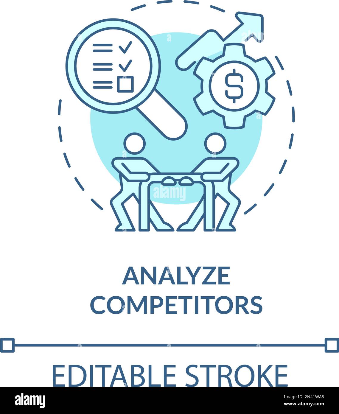 Analyze competitors turquoise concept icon Stock Vector Image & Art - Alamy