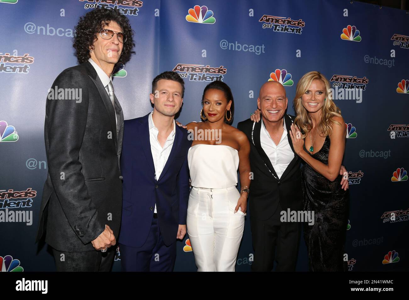 From left, Howard Stern, winner Mat Franco, Melanie Brown, Howie Mandel ...