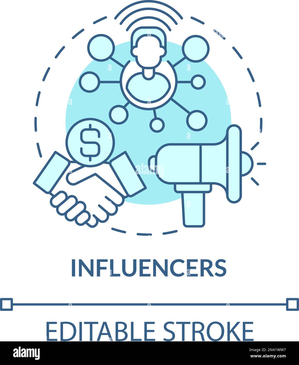 Influencers turquoise concept icon Stock Vector Image & Art - Alamy