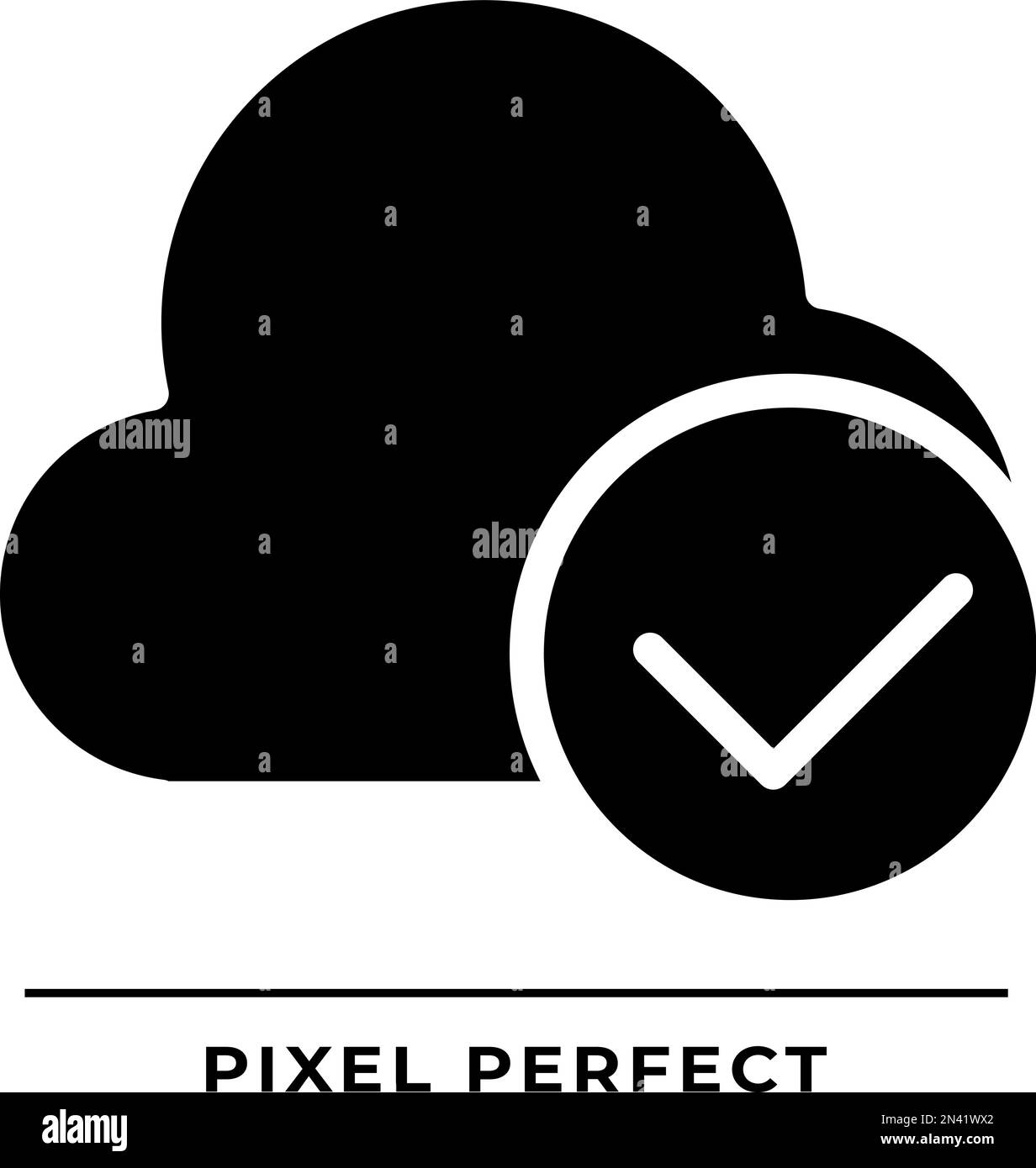 Cloud with check mark black glyph icon Stock Vector Image & Art - Alamy