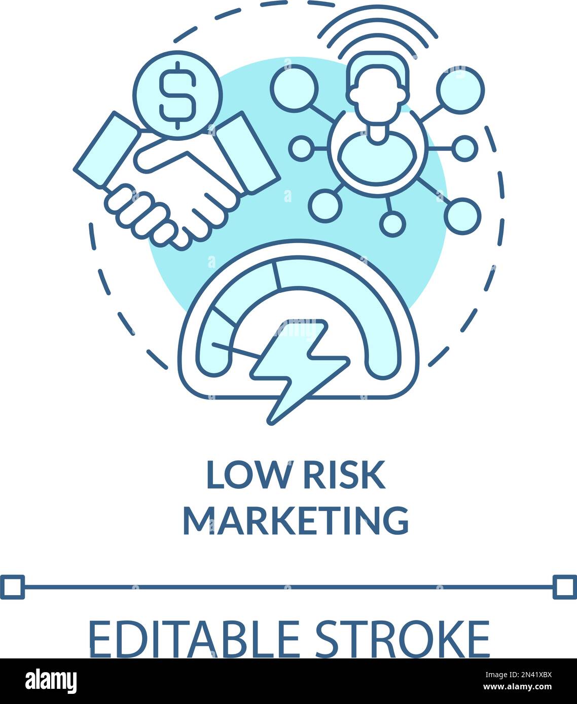 Low risk marketing turquoise concept icon Stock Vector Image & Art - Alamy