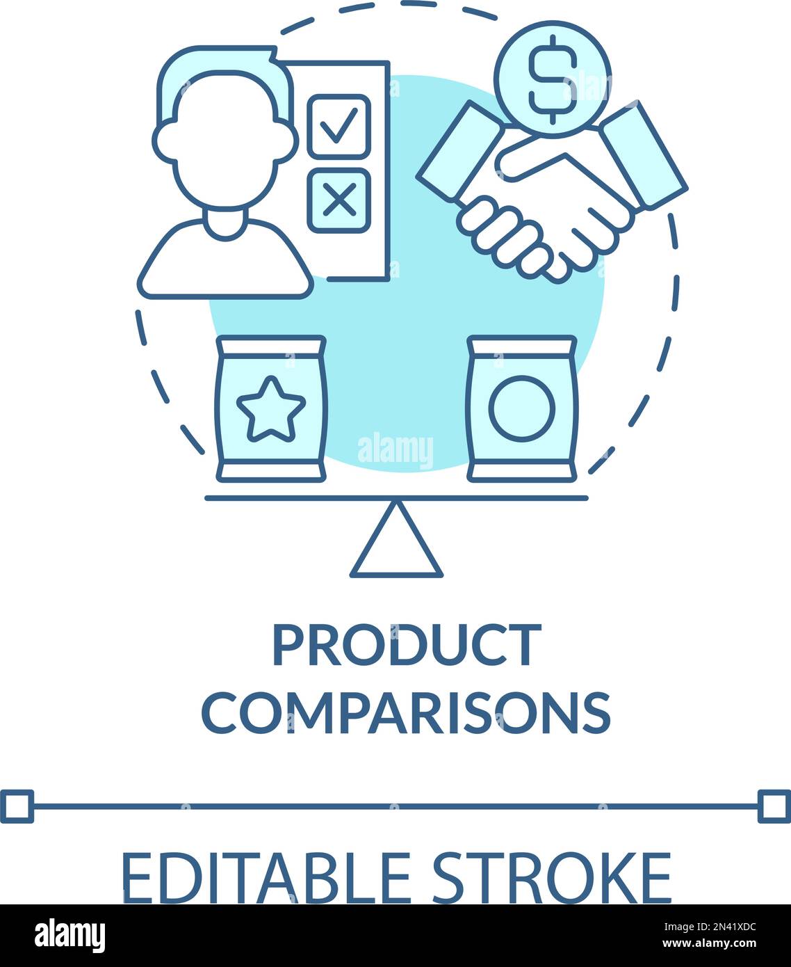 Product comparisons turquoise concept icon Stock Vector Image & Art - Alamy