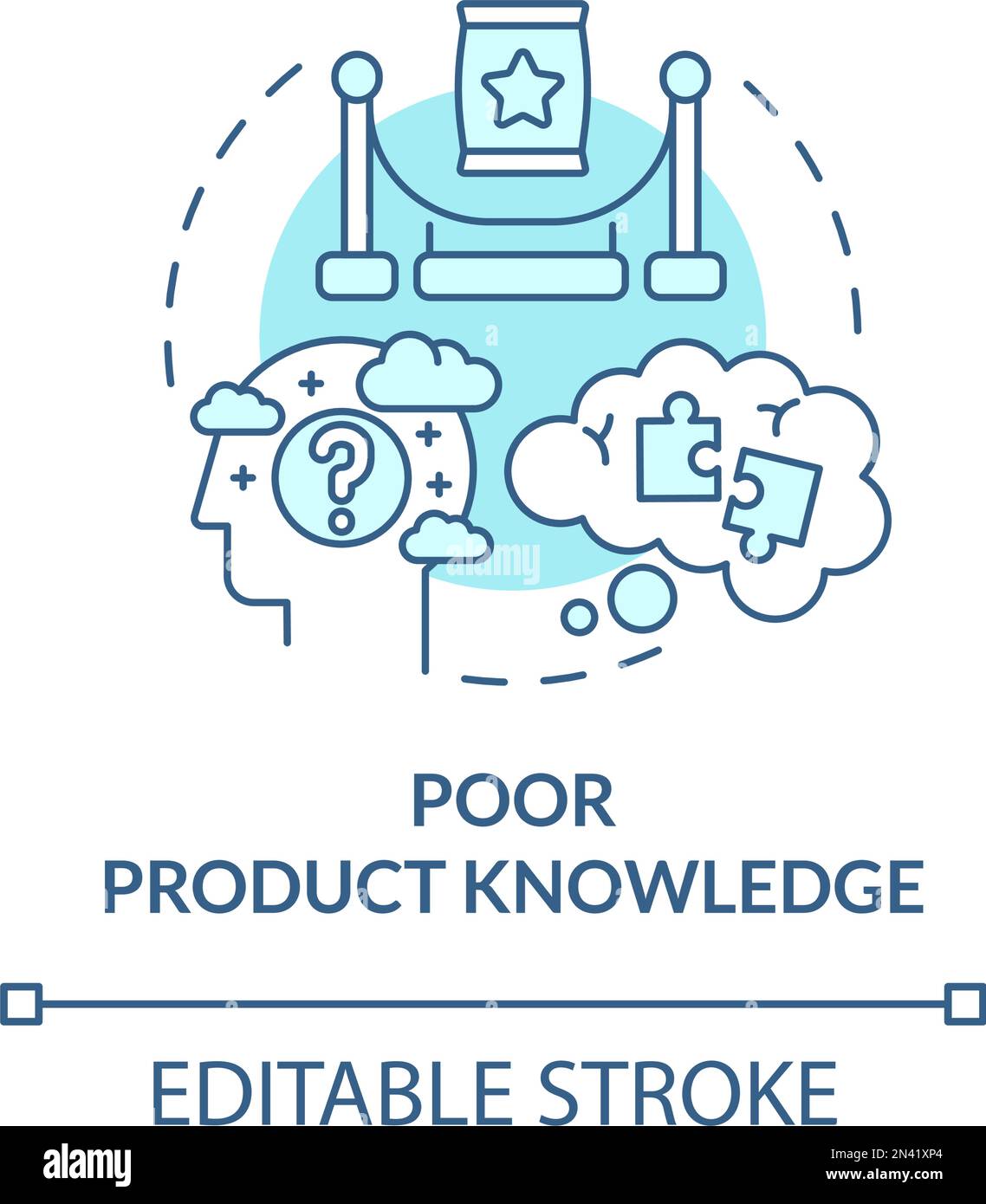 Poor product knowledge turquoise concept icon Stock Vector Image & Art ...