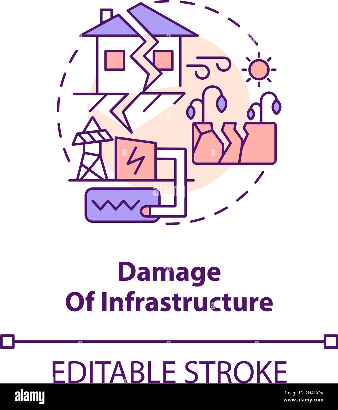 Damage of infrastructure concept icon Stock Vector Image & Art - Alamy