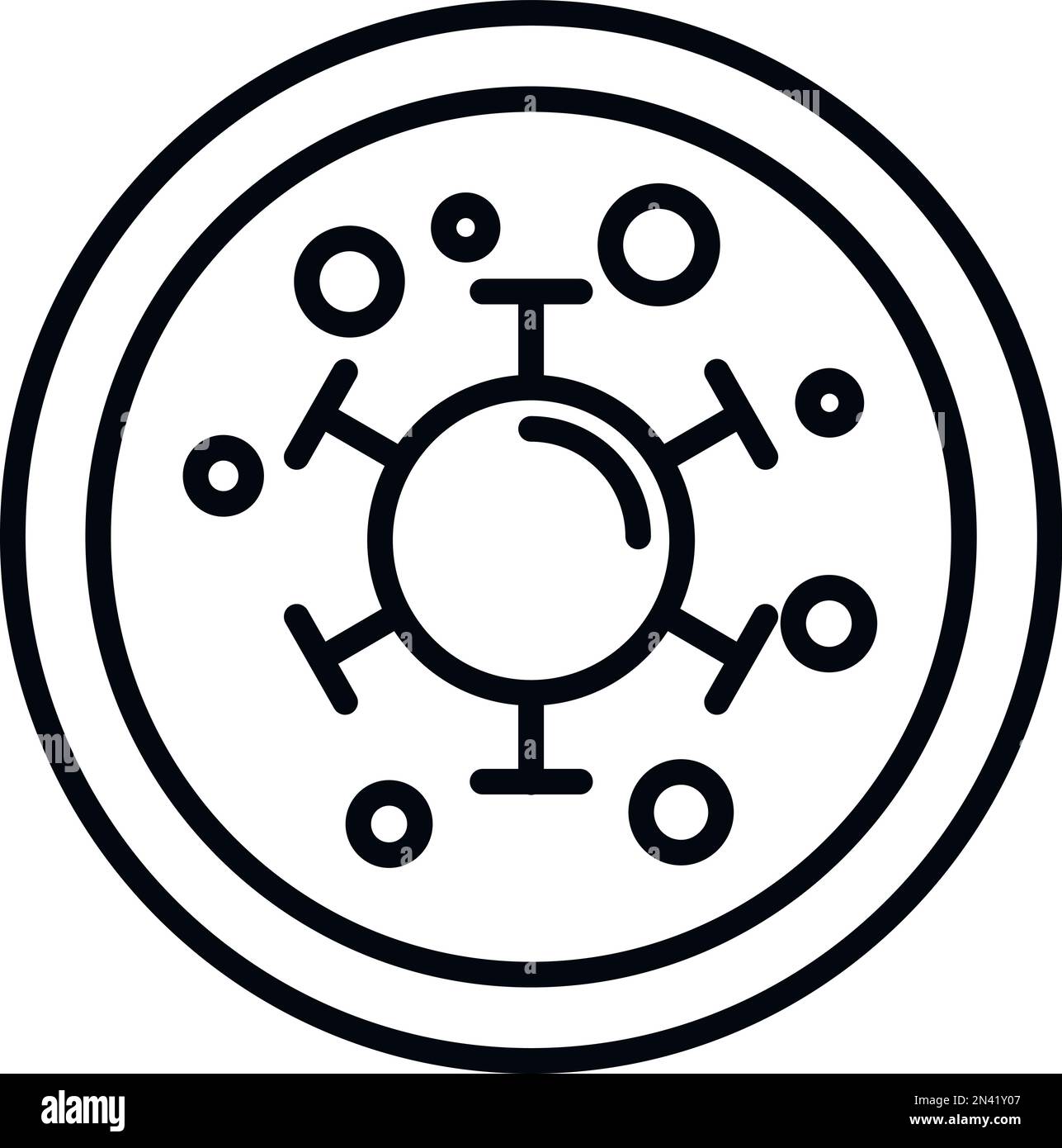 Bacteria virus icon outline vector. Medicine drug. Medical immune Stock ...