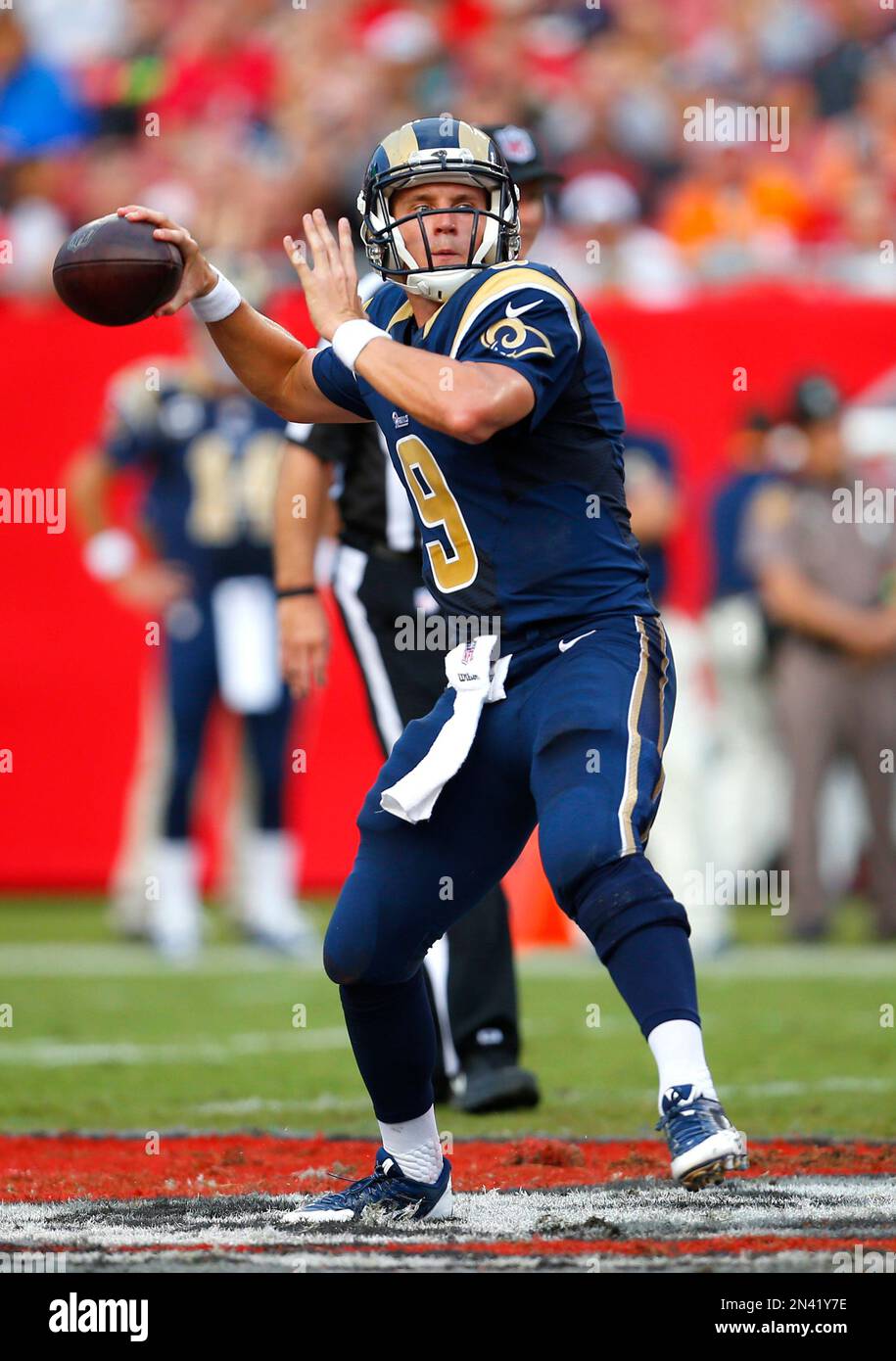 St. Louis Rams quarterback Austin Davis (9) looks to throw against the ...