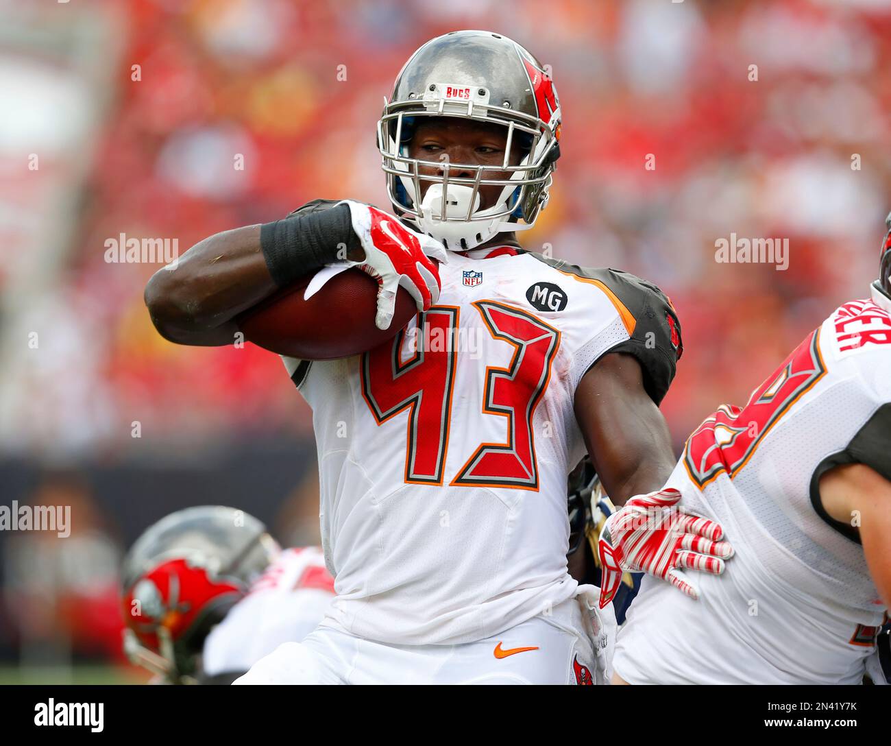 Tampa Bay Buccaneers running back Bobby Rainey (43) runs against the St ...