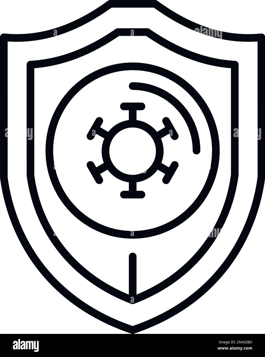 Shield resistance icon outline vector. Antibiotic disease. Medicine ...